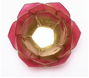 Milujeme Kameny Svícen – lotosový květ – tmavě růžový se zlatým okrajem