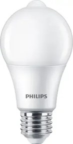 Philips Sensor A60 E27 8W / LED žárovka / matný kryt / teplá bílá / 80