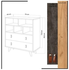 Komoda MARCO 85,6x70 cm antracit/hnědá