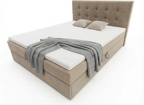 Čalouněná postel boxspring DIRELIS TRINITY 140x200 cm béžová Matrace: Matrace Bonell pružinová