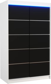 ADRK Furniture Posuvná skříň s LED osvětlením BENISSO 120 ADRK-SW-BEN-WB-120+L