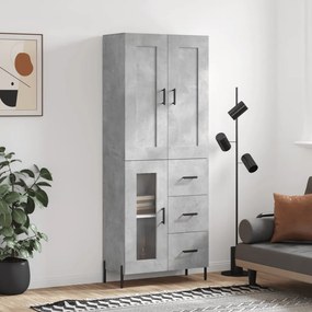 Skříň highboard betonově šedá 69,5x34x180 cm kompozitní dřevo 3199949