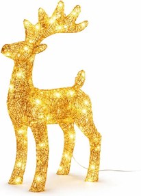3D LED svítící jelen 40 cm, teple bílý, IP44 venkovní
