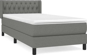 Box spring postel s matrací tmavě šedá 90x200 cm textil 3129922