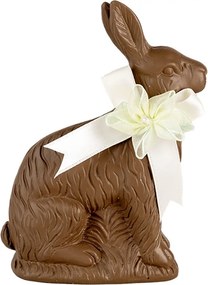 Dekorace čokoládový králík s mašlí - 9*4*13 cm
