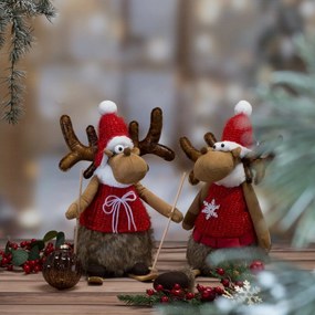 VÁNOČNÍ DEKORAČNÍ FIGURKA REINDEER 59 CM VÍCEBAREVNÁ