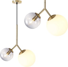 Toolight - stropní skleněná lampa E27 60W APP1013-2CP, zlatá, OSW-09482