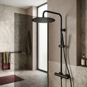 Rea Rea, kulatá dešťová sprchová hlavice, JS-P014B, 30cm, černá matná, REA-P8603