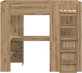 Rám patrové postele se stolem Artisanový dub 80 x 200 cm 3410450
