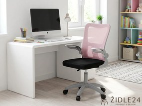 Juniorská židle ROGER - růžová síťovina