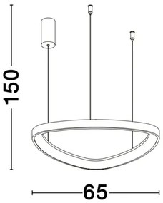 LED lustr Esteva 65 hnědá