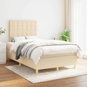 Box spring postel s matrací krémová 120x190 cm textil 3269963