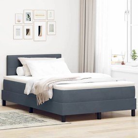 Postel s boxspringem s matrací Tmavě šedá 120 x 200 cm samet 3339099