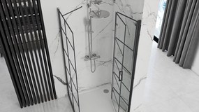 Rea Molier Black, sprchový kout se skládacími dveřmi 90(dveře) x 80(stěna), 6mm čiré sklo, černý profil, KPL-K8555