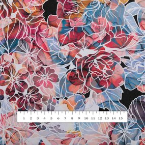 Biante Dekorační běhoun na stůl Rongo RGP-503 Červeno-modré květy 20x120 cm