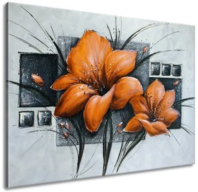 Gario Ručně malovaný obraz Nádherné oranžové Vlčí máky Rozměry: 70 x 100 cm