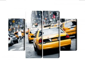 Vícedílný obraz Taxíky V Ulicích New Yorku Nedostatek Nedostatek Plátno Canvas 200x150