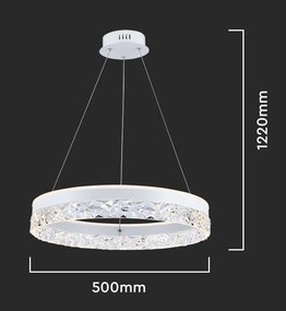 LED Solution Bílé závěsné LED svítidlo kulaté designové 50cm 25W 23099