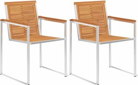 Zahradní židle s poduškami 2 ks masivní akáciové dřevo a ocel 3061490