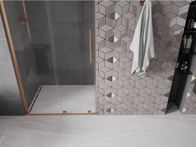Mexen Velar L posuvné sprchové dveře 90 cm, transparentní, kartáčovaná měď - 871-090-003-01-65