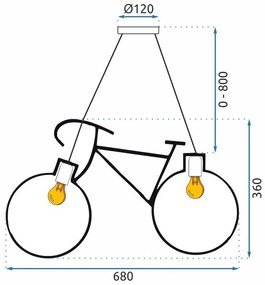 Toolight Závěsné stropní svítidlo Rower APP216-2CP