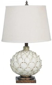Designová organická stolní lampa Bílý artyčok s glazurou 70 cm