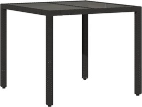 3dílný bistro set s poduškami černý polyratan 3276863