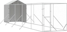 Venkovní psí kotec se střechou stříbrný 2 x 10 x 2,5 m ocel 3190476