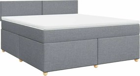 Box spring postel s matrací světle šedá 180 x 200 cm textil 3289052