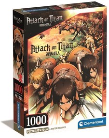 Clementoni - Puzzle 1000 Attack on Titans - Compact