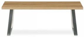 Konferenční stolek 120x60 MDF dýha dub kovové nohy broušený nerez CT-W1515 OAK
