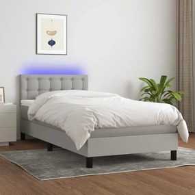 vidaXL Box spring postel s matrací a LED 80 x 200 cm textil [3133435] Barva: krémová
