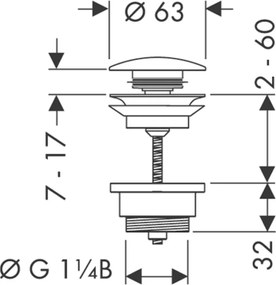 HANSGROHE Hansgrohe, odtoková souprava Push-Open pro umyvadlové a bidetové baterie, kartáčovaný bronz, HAN-50100140