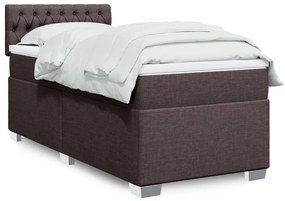 Box spring postel s matrací tmavě hnědá 90x200 cm textil 3288081