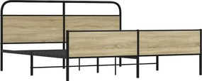 Kovový rám postele bez matrace dub sonoma 193 x 203 cm 3318697