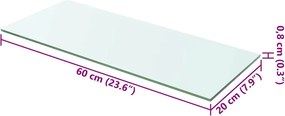 Policové desky 2 ks sklo čiré 60 x 20 cm 3051564
