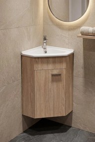 Aqualine keramické umyvadlo rohové 40 x 19 x 40 cm nábytkové bílá 1601-40