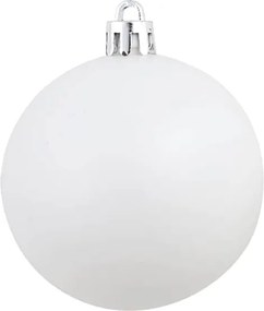 Sada vánočních baněk 100 kusů 3/4/6 cm bílá/šedá 245717