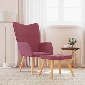 Relaxační křeslo se stoličkou vínové textil 327938