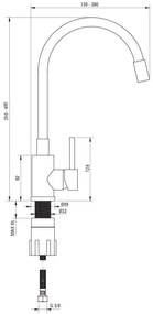 Deante Corio, 1-komorový granitový dřez 670x440x175mm + flexibilní dřezová baterie, černá matná, DEA-ZRCPG113
