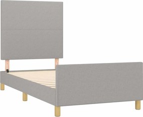 Rám postele bez matrace světle šedá 90 x 190 cm textil 3124855