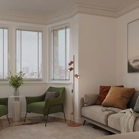 Hliníková stojací lampa s ohybatelnou konstrukcí v cihlové barvě (výška 155 cm) Gleam – Sollux