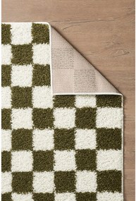 Tmavě zelený/krémový koberec 80x150 cm Grida – ESTE