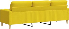 3místná pohovka s polštáři světle žlutá 210 cm textil 3278206