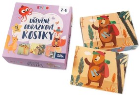 Albi Dřevěné obrázkové kostky Kvído