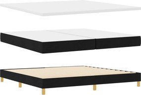 Postel s boxspringem s polštářem Černá 200 x 200 cm textil 3338946