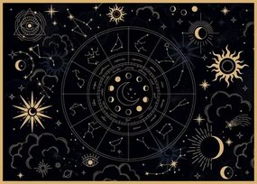 INTERDRUK Puzzle Galaxy: Zvěrokruh / 1000 dílků / 67 × 48 cm