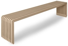 Béžová dřevěná lamelová lavice Slatted L - 160*27*35 cm