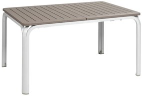OnaDnes -20% Nardi Hnědo-bílý plastový rozkládací zahradní stůl Alloro 140/210 x 100 cm