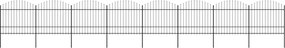 vidaXL Zahradní plot s hroty ocel (1,5–1,75) x 13,6 m černý [277746]